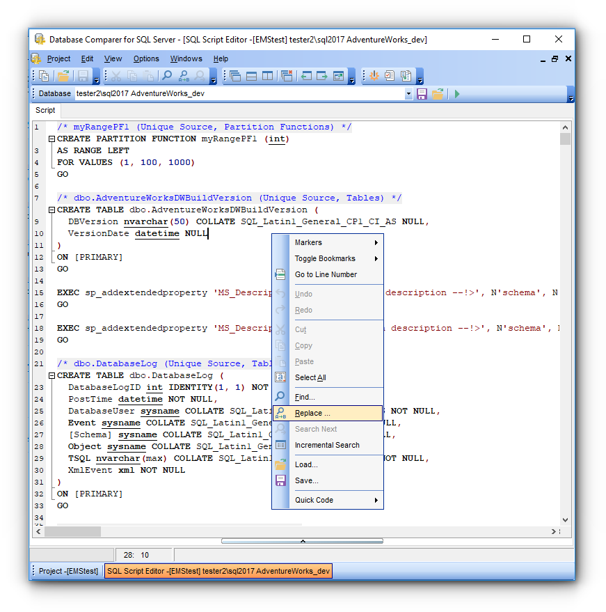 Online Documentation For Db Comparer For Sql Server Sqlmanager